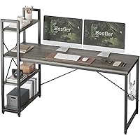 Bestier Computer Desk with Storage Shelves Writing Desk with Shelves ...