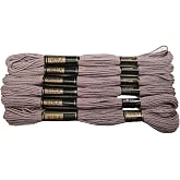 Trebla Pack of 6 Embroidery Thread/Skeins - 8m - Christmas Red - Col ...