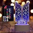 Eygerur Kpop BTS Gifts Toy Decoration Night Light 3D LED Illusion Lamp ...