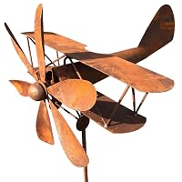 Metall Windrad 'Flugzeug' - massives Windspiel Windmühle für den Garten ...
