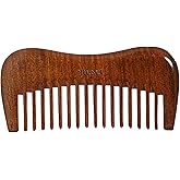 EQLEF Large Wide Tooth Comb - Natural Black Sandalwood Anti Static ...
