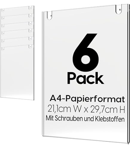 Name Plate Holders Set Of 6 Black Aluminum Wall Mount - 8x3 Inch Office ...