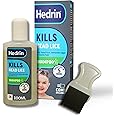 Hedrin Head Lice Shampoo & Comb Kit, Kills Head Lice & Eggs in 5 ...