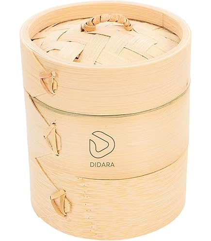 Bamboo Steaming Basket KitchenCraft 20cm Bamboo Steamer Basket - 2-Tier ...