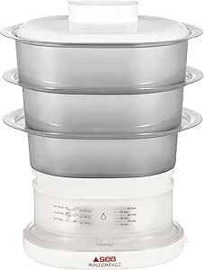 Seb VC137100 Mini-Compact Cuiseur Vapeur 3 Bols: Amazon.fr: Cuisine ...