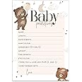Bear Theme Baby Shower Games - Pack of 20 Cute Bear Baby Prediction Cards Boy Girl Baby Shower ...