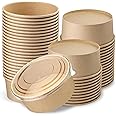 CaterCo Disposable Kraft Salad Containers with Lids (1000ml - 100 Sets ...