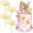 4pcs Ginkgo Leaves Cake Topper Acrylic Leaf Gold Cupcake Topper DIY ...