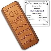 1 Pound Copper Bar Ingot Paperweight - 999 Pure Chemistry Element ...