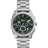 Buy Fossil Bannon Analog Stainless Steel Green Dial Silver Band Men's ...