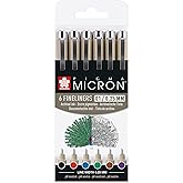 Sakura Pigma Micron Black & Gold Edition fijnschrijver set | 6 maten, zwart (POXSDKB6YOS ...