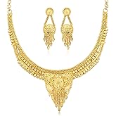Sukkhi Gorgeous 24 Carat Gold Plated Wedding Jewellery Choker Necklace Set For Women (N73717 ...
