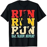 Eat Sleep Run Repeat Running Runner Gifts For Boys Men Women T-Shirt ...