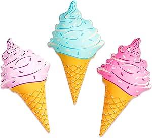 Novelty Place Giant Inflatable Ice Cream Cone Set for Kids & Adults, 36 ...