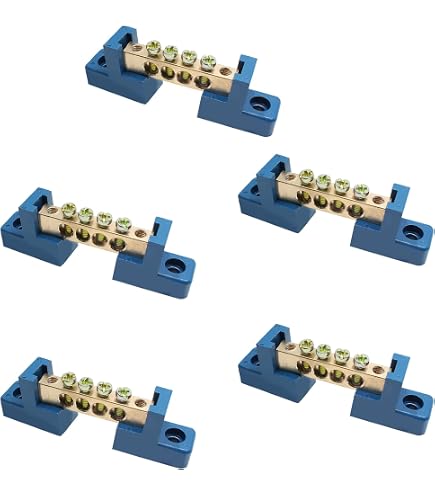 4 Pcs Ground Bus Bar Brass Terminal Grounding Bar 8 Positions Grounding ...