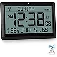 Sukeen LCD Radio Controlled Wall Clock, Digital Wall Clock Battery ...