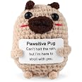 XIHIRCD Positive Dog, 7 x 6 cm, Cute Positive Pug, Positive Crochet ...