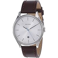 Titan Neo Analog White Dial Men's Watch-1802SL13 Genuine Leather, Brown ...