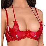 Axami V-6471 Noir Hebe BH Für Damen, Glänzende Cups, Schleifchen, Seitenstäbchen, Neckholder ...