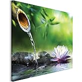Amazon.de: Revolio 120x80 cm Leinwandbild Wandbilder Wohnzimmer Modern Kunstdruck Design ...