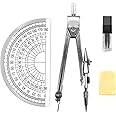 Ainkou Drawing Compass Set with Lead Refills and Eraser Maths ...