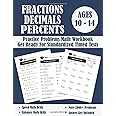 Fractions, Decimals And Percents Timed Tests Math Workbook: Practice ...