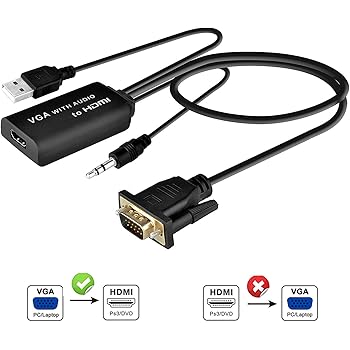 Active HDMI to VGA Adapter with Audio, Benfei HDMI to VGA Converter ...