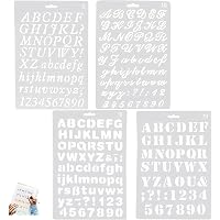 4 Pieces Stencils Letters Assorted Styles Alphabet Stencils Letters ...