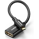 UGREEN Micro HDMI to HDMI Adapter 4K@60Hz 1440P@144Hz Micro HDMI Type D Female Cable UHD HDR ARC ...