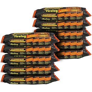 Flamefast Instant Light Smokeless Fire Logs - Case of 12 Logs: Amazon ...