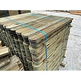 Round Top Picket Pales - Treated Wood Fencing 4ft (1200mm) High (10 ...