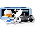 Brix Refractometer with ATC, Handheld Brix Meter Hydrometer 0-32% ...