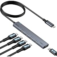 Aceele USB C Hub 3.2 Splitter with 100W Power Delivery, 10Gbps 2 USB C and 2 USB A Multiport ...
