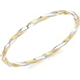 Carissima Gold 9 ct 2 Colour Gold Twist Bangle : Amazon.co.uk: Jewellery