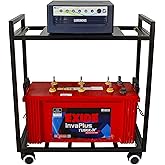 2-Tier Metal Inverter Trolley Stand with Shelf