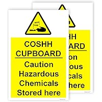 Pack of 2 COSHH Sticker Self Adhesive Waterproof COSH Sign 200mm x ...
