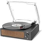 Mersoco Bluetooth Record Player Belt-Driven 3-Speed Turntable, Vintage Vinyl Record Players ...