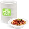 GREENESAGE 100 Pack Paper Bowls Disposable Bowls 16oz Eco-Friendly ...