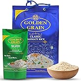 GOLDEN GRAIN Premium Basmati Rice 5Kg | Extra Long Grain 3X with Rich ...