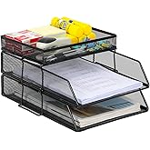 EasyPAG 2 Tier A4 Metal in Trays Stackable Office Desk Tidy File Holder ...