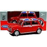 Welly Mini Cooper Model (Red) with Union Jack Top Made of Die Cast ...