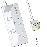 J Elektro 8 Way Extension Lead with Individual Switches Multi Socket ...