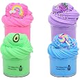 ROOKAIR 4 Pack Fluffy Butter Slime Kit,Include 5 Pack Cute Mini Charms ...