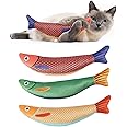 OSDUE Cat Catnip Toys, 3 Pack Catnip Fish Toys for Cat, Cat Interactive Toys, Interactive Plush ...
