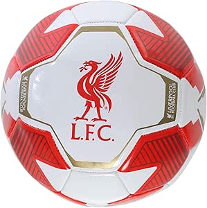 Liverpool FC Red And White Size 5 Ball LFC Official Store : Amazon.co ...