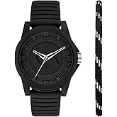 Buy Armani Exchange Cayde Analog Black Dial and Band Stainless Steel ...