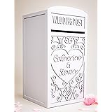 Personalised White Wedding Card Post Box With Lock & Keys Locking or ...
