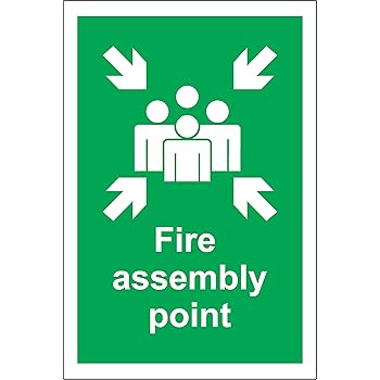 Fire Assembly Point Sign 600mm x 400mm - Self Adhesive (FE.10Z-SA ...