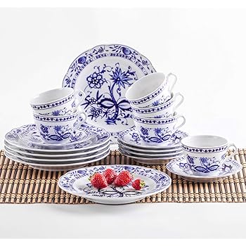 Kahla 170290M72067U Zwiebelmuster Kaffeeservice für 6 Personen Tee Geschirr Porzellan 18-teilig ...