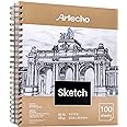 Artecho 9x12 Sketch Book, 100 Sheets (60 lb/90gsm), Spiral Bound, Art Supplies Sketch Pad ...